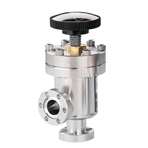 UHV Angle Valve 0.75" (19.05mm) Port, Manual actuator, 1-1/3" (34mm ...