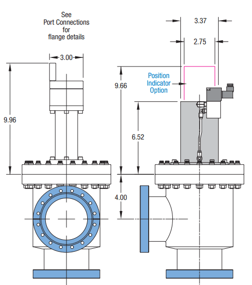 4-Inch Vacuum Angle Valves | High Conductance UHV Valves