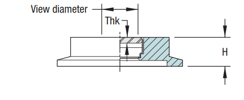 Zero Profile Viewport 7056 Glass K100 (NW25KF DN25) Kwik-Flange™ | MDC ...